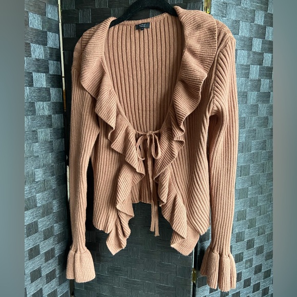 debut | Sweaters | Nwot Debut Ruffle Cardigan | Poshmark